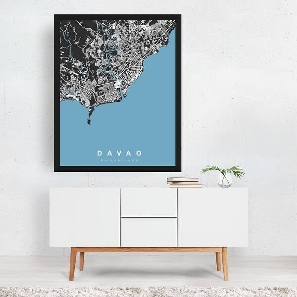 Davao City Davao Region Philippines Maps Black White Art Print/Poster ...
