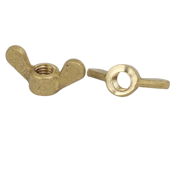 M8 Thread 1.25mm Pitch Wingnut Butterfly Wing Nut 10pcs - Brass Tone ...