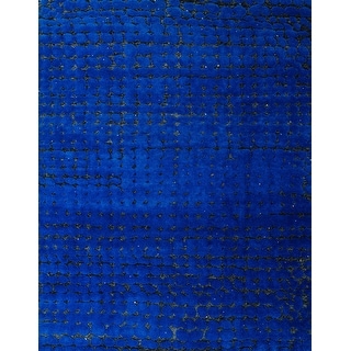 Ahgly Company Machine Washable Abstract Cobalt Blue Area Rugs - Bed ...