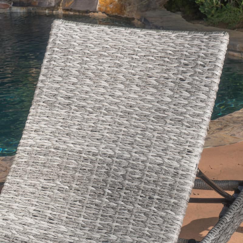 Christopher Knight Home - Crete Outdoor Wicker Aluminum Chaise Lounge ...