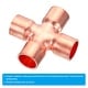 2pcs 1/2 Inch ID Copper Cross Pipe Fitting 4 Way Copper End Feed Equal ...