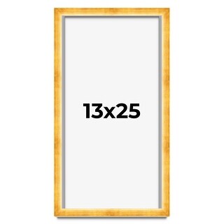 13x25 Shadow Box Frame Gold | 1.625 Inches Deep Real Wood Traditional ...