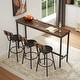 Long Bar Table Set with 3 PU Upholstered Bar Stools - Bed Bath & Beyond ...