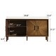 Brown Credenza TV Stand Console Cabinet with Adjustable Shelves, Buffet ...