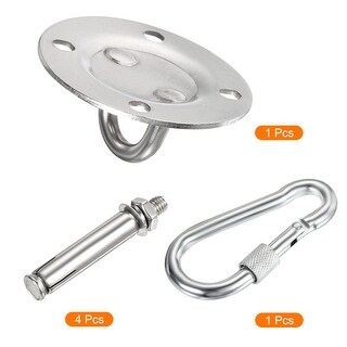 Ceiling Wall Mount Hook Pad Eye Plate with 4 Screws Zinc-plated Steel ...