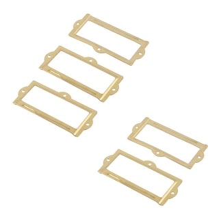 Office Library File Drawer Tag Frame Label Holder Gold Tone 90mmx42mm 5 ...