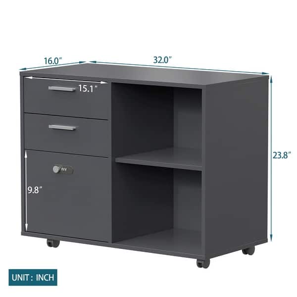 Multi-use Storage Cabinet with One Coded Lock, Mobile Lateral Filing ...