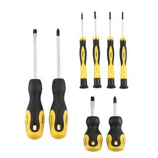 8 pc Stainless Steel Screwdriver Set Multi Functional Non Slip Handles ...