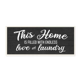 Stupell Laundry Room Home Text Sign Typography Rustic Design Wood Wall Art - Black - Bed Bath ...