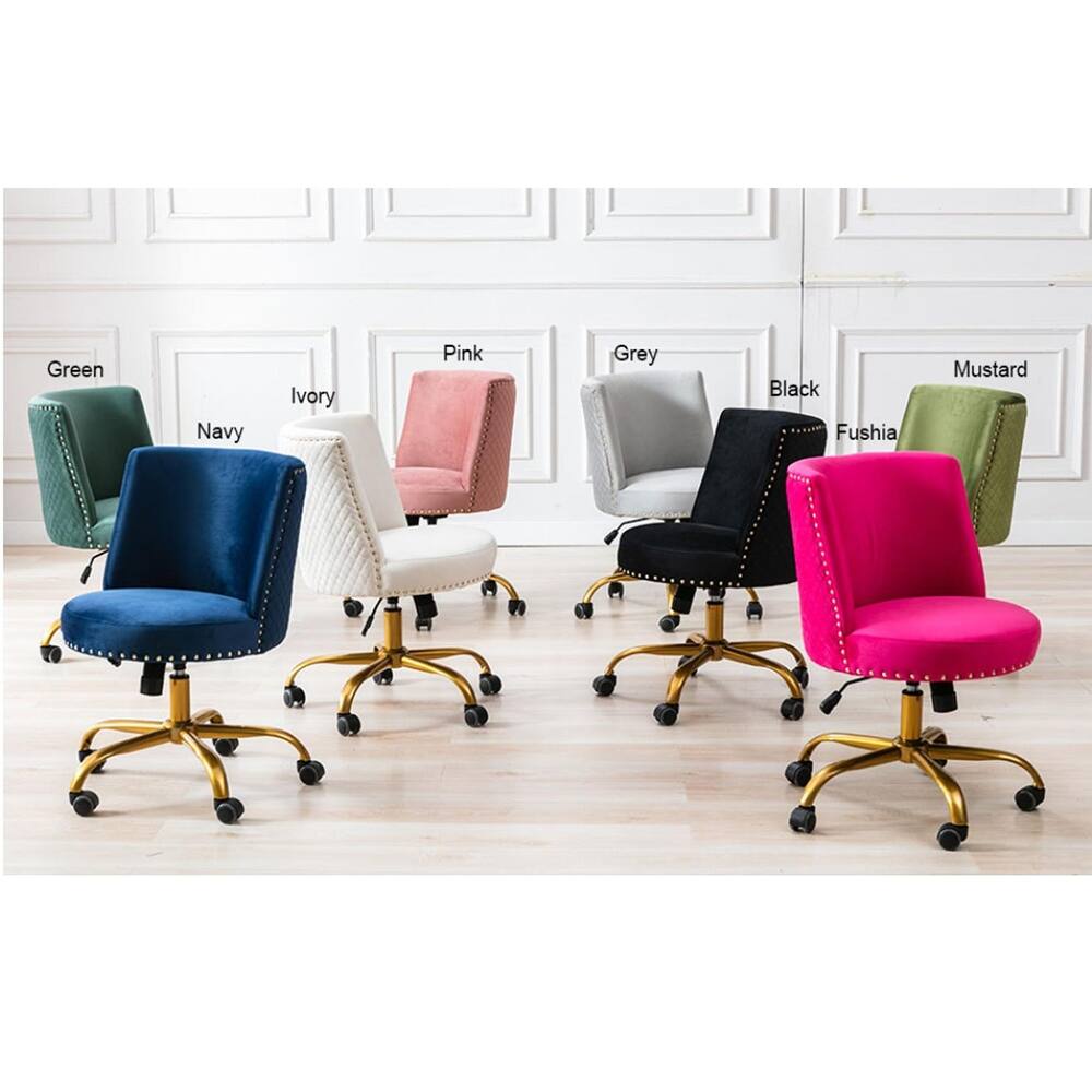 Velvet Home Office Desk Chair, Swivel Accent Chair for Living Room and ...