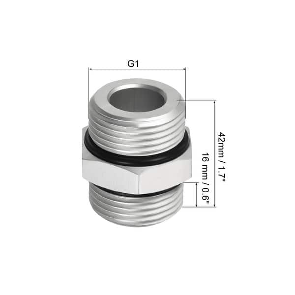 G1/2 x G1/2 Male Thread Pipe Adapter Fittings Hex Nipple Silver Tone ...