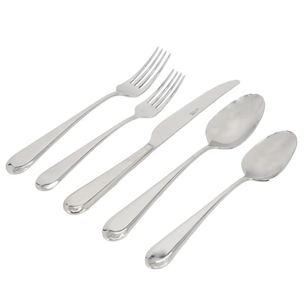 Gibson Elite Claudine 20 Piece Silver Stainless Steel Flatware Set ...