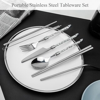 Portable Glass Silverware Set of 7 - Bed Bath & Beyond - 37363548