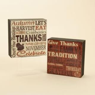 Pack of 6 Thanksgiving Square Inspirational Block Signs 5.5" - Bed Bath ...