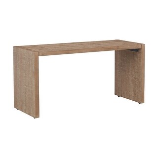 Lee 47 Inch Over Ottoman Table, Distressed Brown Wood Frame, Caster ...