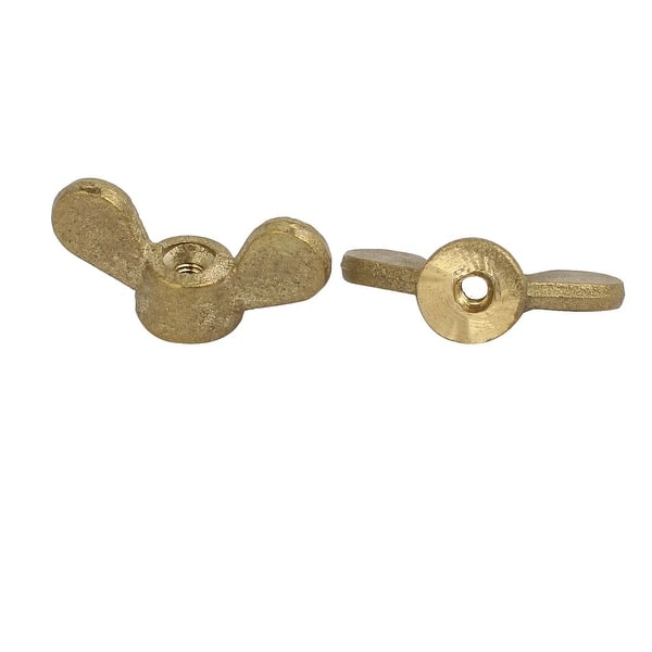 M3 Thread 0.5mm Pitch Wingnut Butterfly Wing Nut 10pcs - Brass Tone ...