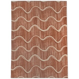 WAVY BRUSHSTROKES RUST Outdoor Rug by, Becky Bailey - Bed Bath & Beyond ...
