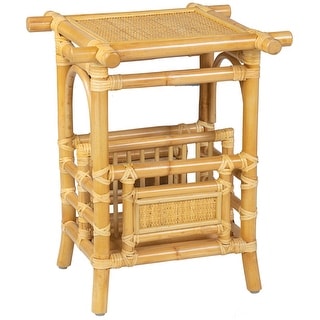 Handmade Natural Rattan Side Table Wtih Shelf by East at Main - On Sale ...