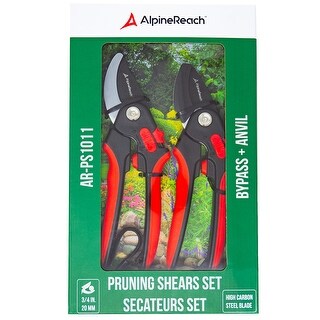 Pruning Shears Set Bypass and Anvil for Gardening, Sharp Ergonomic ...