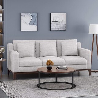Comfy 3-seat Sofa with Wooden Legs, Modern for Living Room and Study ...