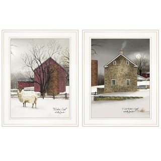 Set Of Two Cold Winter 1 White Framed Print Wall Art - Bed Bath ...