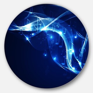 Designart 'Blue Musical Background' Abstract Digital Art Disc Metal ...