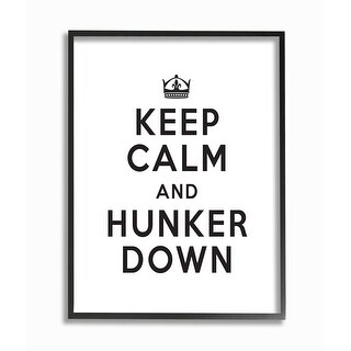 Stupell Keep Calm and Hunker Down Stay Home Sign Framed Wall Art - Bed ...