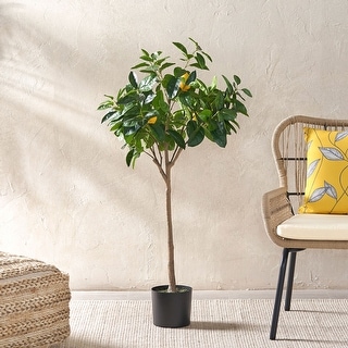 Wallowa Artificial Tabletop Lemon Tree by Christopher Knight Home - Bed ...