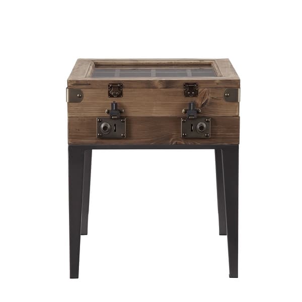 Square Accent Table with Storage in Rustic Oak - Bed Bath & Beyond ...