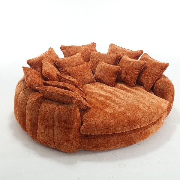 high back rounded sofa