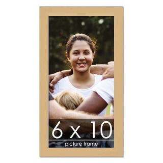 6x10 Traditional Natural Complete Wood Picture Frame with UV Acrylic ...