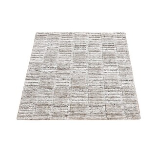 Shahbanu Rugs Taupe, Modern Patchwork Design, Hand Loomed, 100% Wool ...