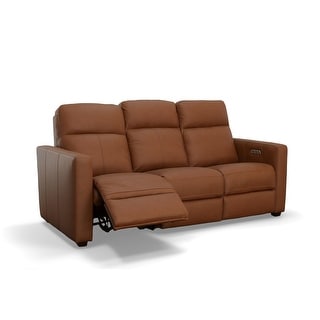 Broadway Leather Power Reclining Sofa with Power Headrests by Flexsteel - Bed Bath & Beyond ...