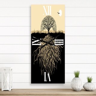 Designart 'Tree Silhouette With Roots' Traditional wall clock - Bed ...
