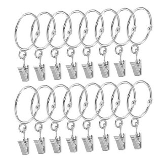 14 Pcs Drapery Curtain Rings with Clip Metal Openable Hangers - Bed ...