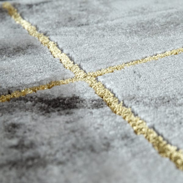 Area Rug Modern Marble Pattern in cream gold grey for living room - On ...