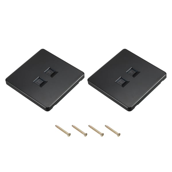Ethernet Socket Dual Port RJ45 CAT6 Wall Plate Black for Networking Box ...