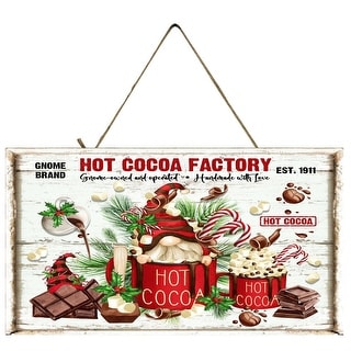 Hot Cocoa Factory Christmas Printed Handmade Sign 10" x 5" - Bed Bath ...