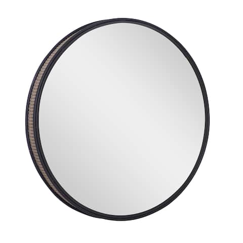 Wood Oval Wall Mirror - Dark Brown or Brown - Roche River Decor ...