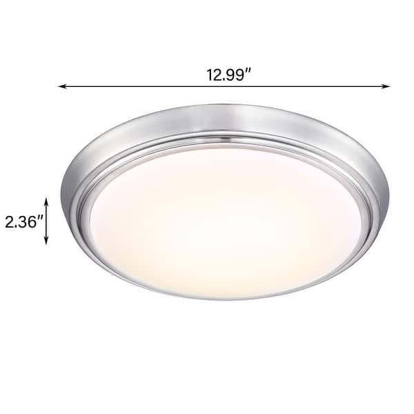 13-Inch LED Brushed Nickel Flush Mount Ceiling Light - 13" x 13" x 2.36 ...