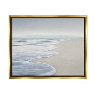 Stupell Foamy Beach Waves Framed Floater Canvas Wall Art Design by ...