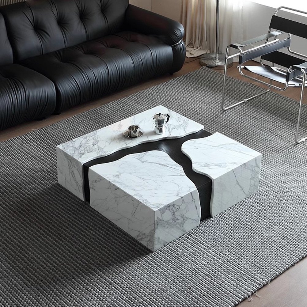 Square White Coffee Table Modern Center Table For Living Room bedroom reception room Office 39.4 L x 39.4 W On Sale Bed Bath Beyond 41104567