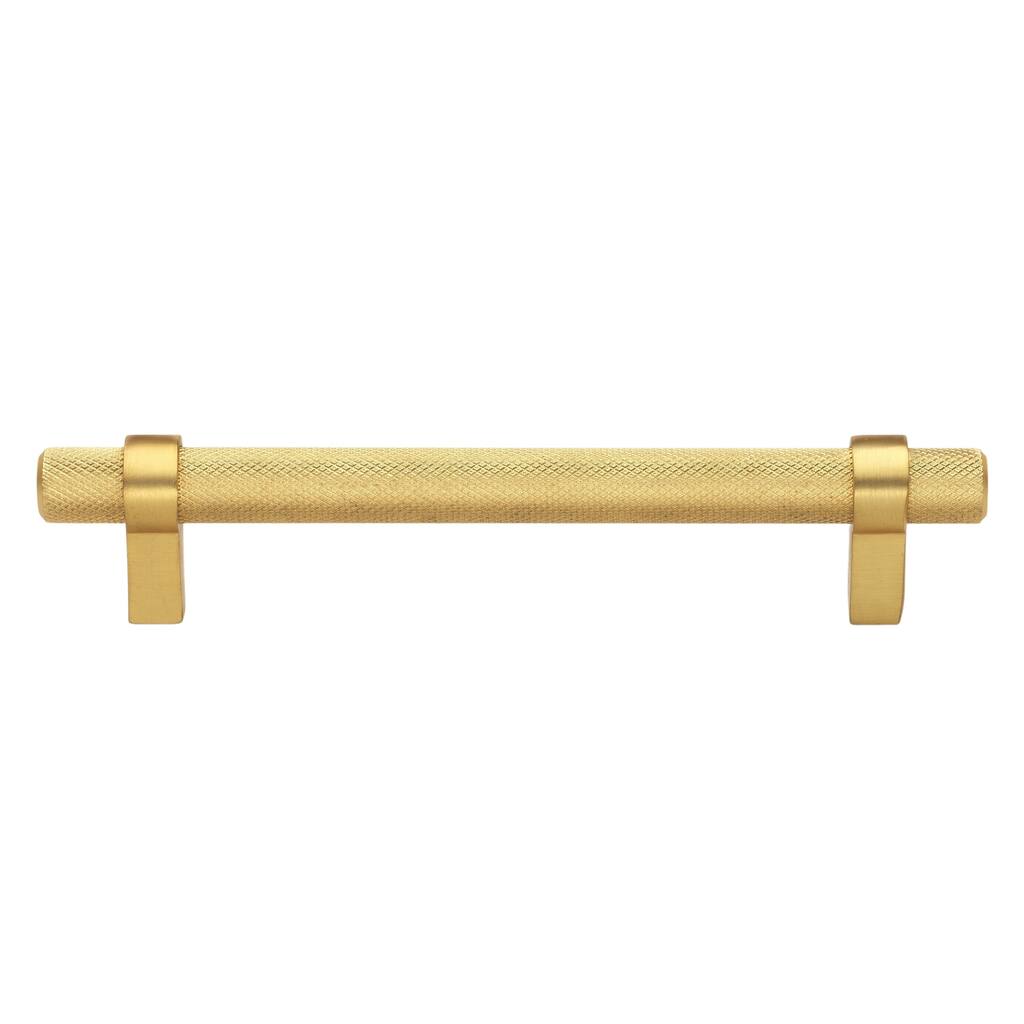 5 in Screw Center Knurled Euro Solid Steel Bar Pull (Pack of 5) - Brass ...