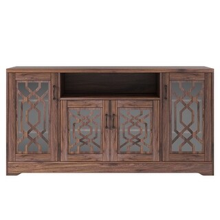 Rustic Media Console with Storage Shelves - Bed Bath & Beyond - 42383349