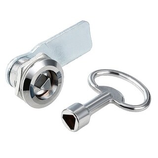 22mm Cylinder Zinc Alloy Chrome Finish Cam Lock w Triangle Key, Keyed ...