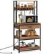 5-Tier Kitchen Bakers Rack with 4 Power & USB Outlets, Microwave Stand ...