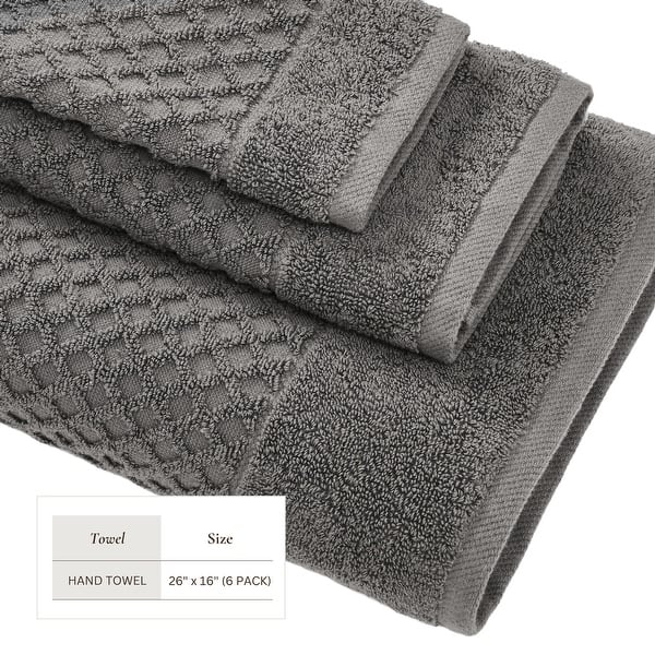 grey patterned towels