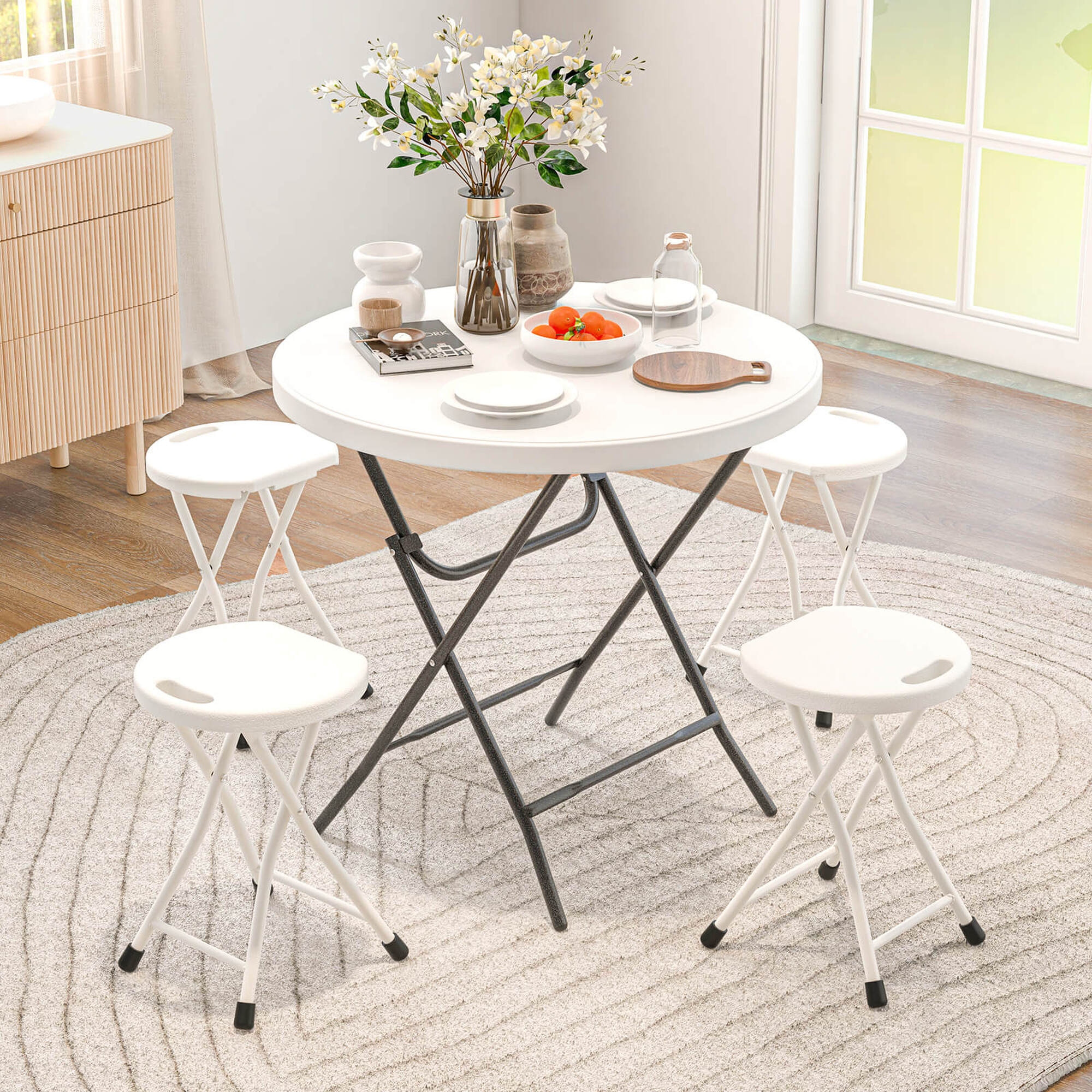 Costway 32 Round Folding Table Lightweight Portable Commercial See Details