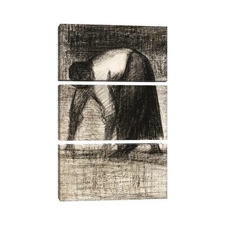 iCanvas "Paysanne Les Mains Au Sol 1882" by Georges Seurat 3-Piece ...