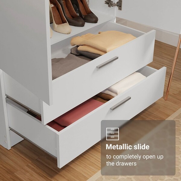 Drawers and hanging space store